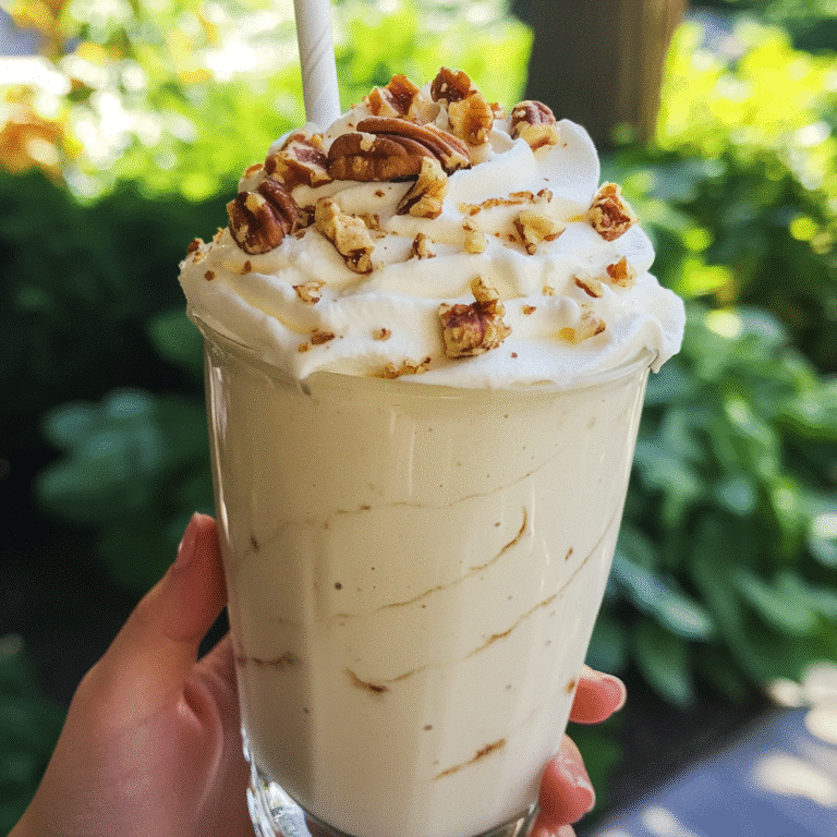 Maple Pecan Milkshake with Whipped Cream Swirl