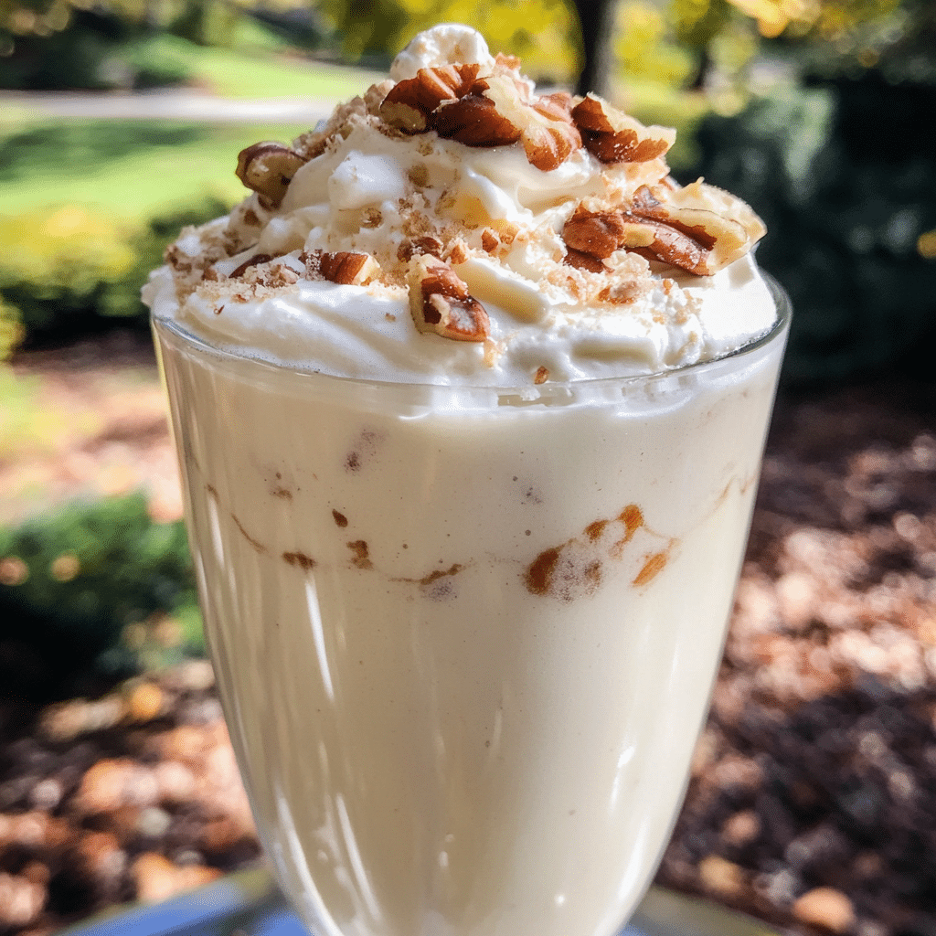 Maple Pecan Milkshake with Whipped Cream Swirl
