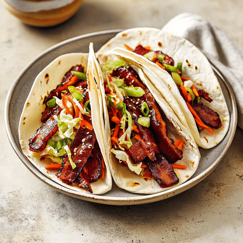 Spicy Korean BBQ Bacon Tacos with Slaw: Flavor-Packed