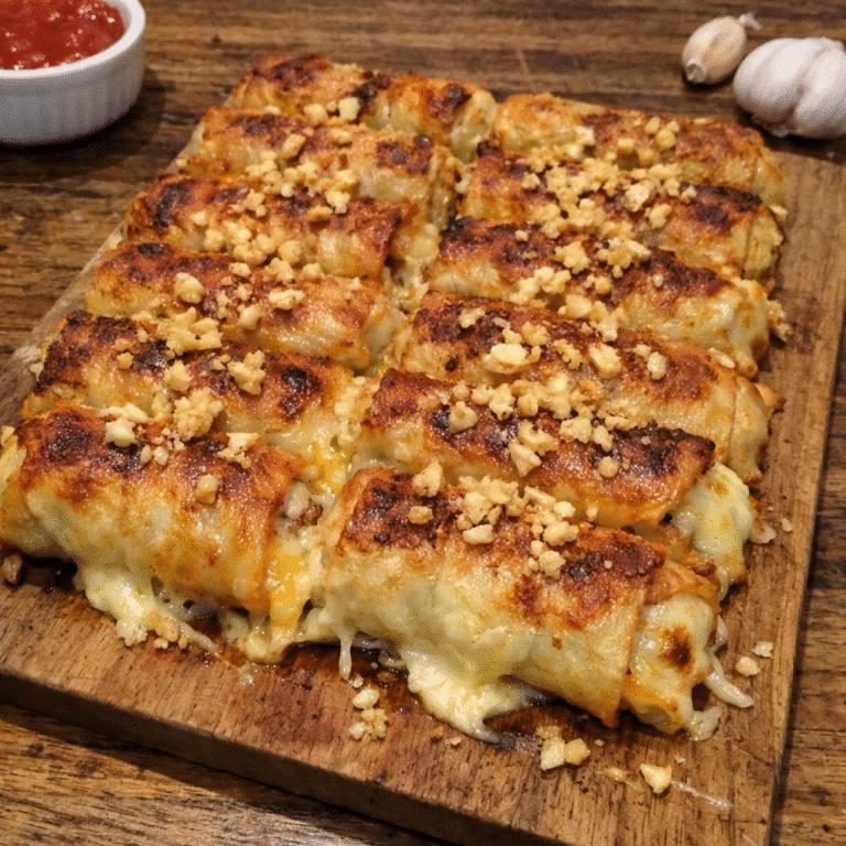 Triple-Cheese Garlic Egg Rolls Slab