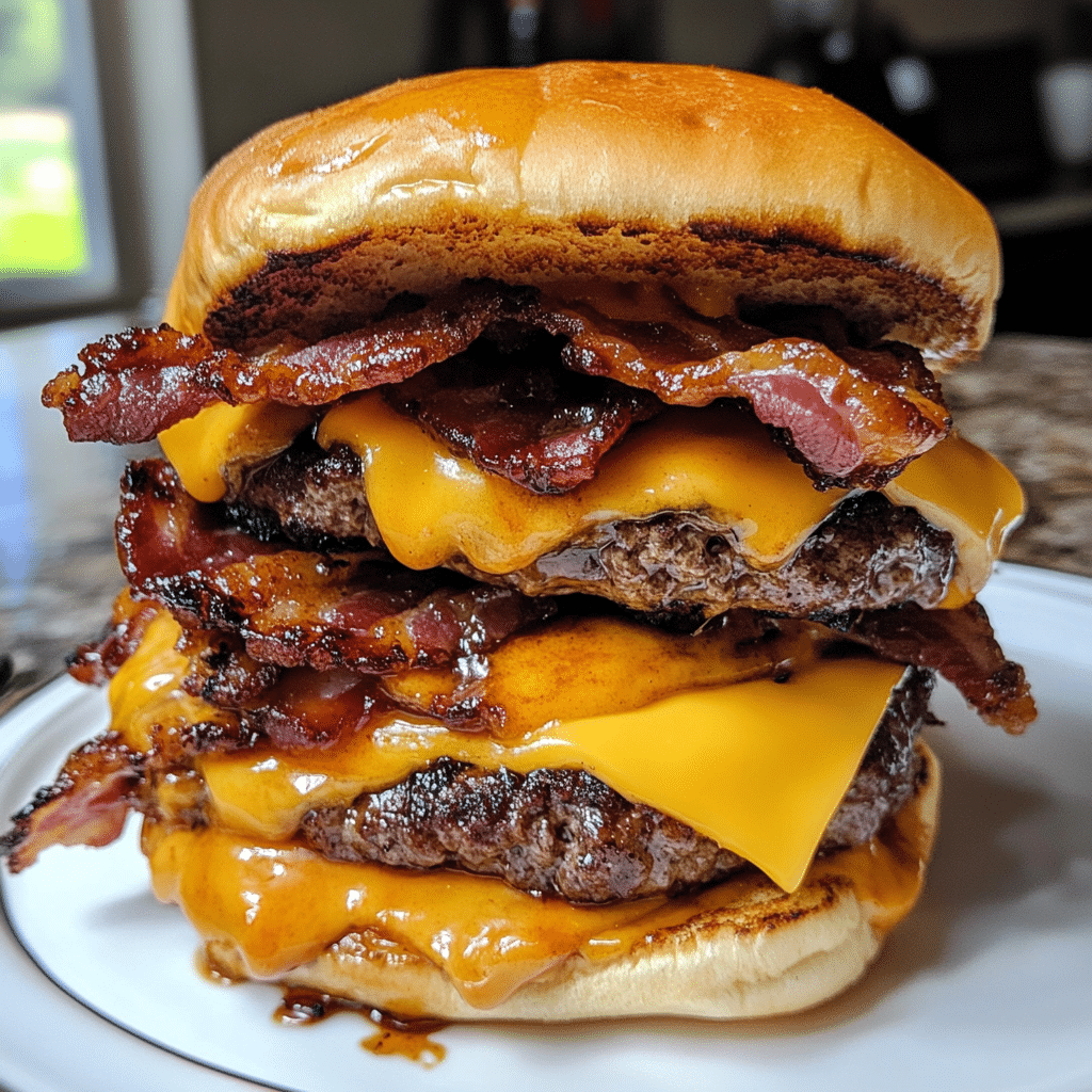 Ultimate BBQ Bacon Cheddar Smash Burger Surprise