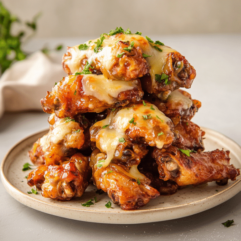 Whiskey Onion Wing Bites Stack Extra-Cheesy: Irresistible!